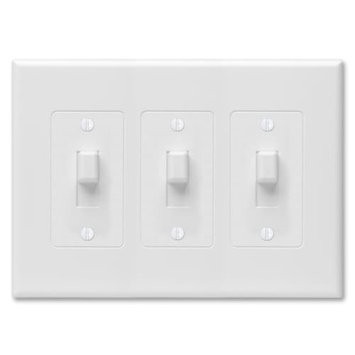 Hubbell TayMac Revive 3-Gang White Triple Toggle Wall Plate in the Wall ...