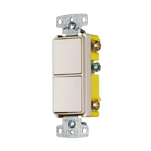 Hubbell Single-Pole/3-Way Light Almond LED Combination Light Switch in ...