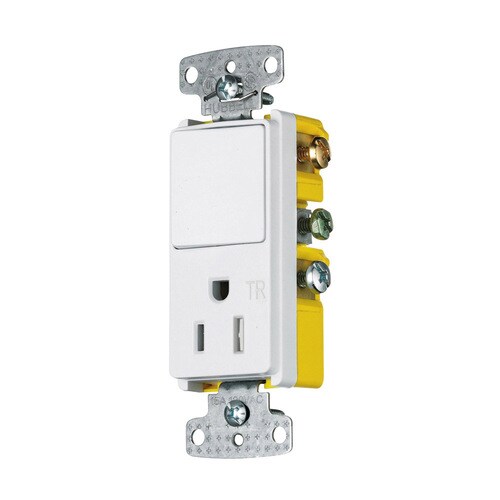 Hubbell White 15-Amp Duplex Tamper Resistant Switch Outlet Residential ...