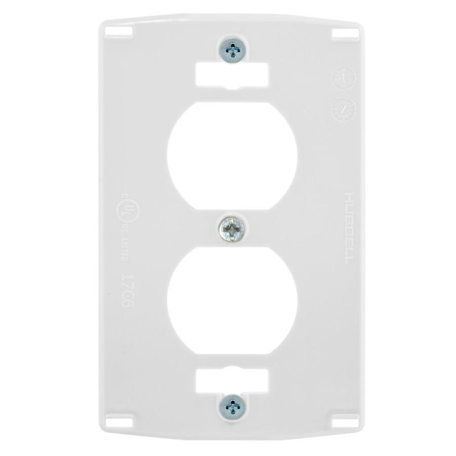 Hubbell 1-Gang White Single Duplex Screwless Midsize Wall Plate in the ...