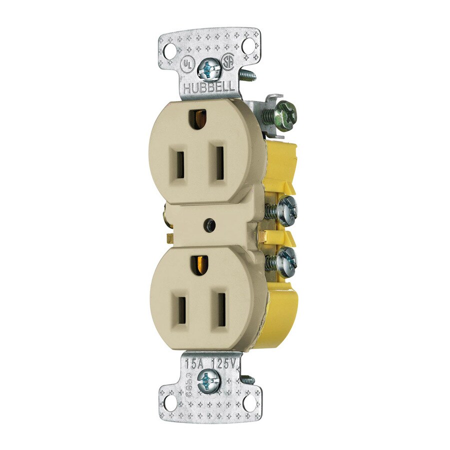Hubbell Ivory 15-Amp Duplex Residential Outlet (10-Pack) in the ...