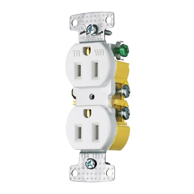 Hubbell White 15-Amp Duplex Tamper Resistant Weather Resistant Outlet ... Hubbell White 15-Amp Duplex Tamper Resistant Weather Resistant Outlet ...
