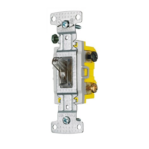 Hubbell 3-Way Clear Illuminated LED Framed Toggle Light Switch in the ...