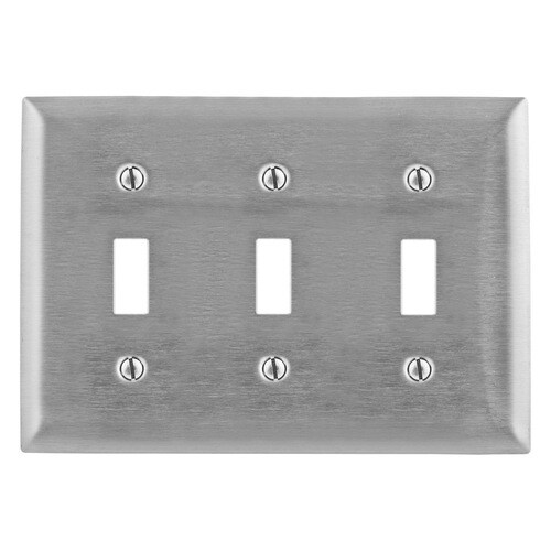 Hubbell 3-Gang Stainless Steel Triple Toggle Standard Wall Plate at ...