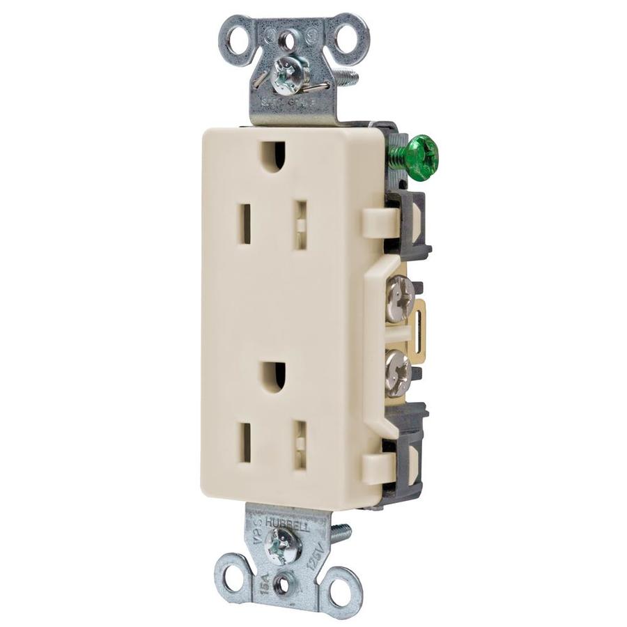 Hubbell Light Almond 15-Amp Decorator Tamper Resistant Residential ...