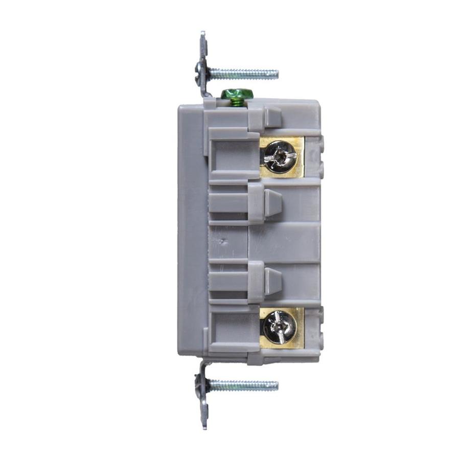 Hubbell Gray 20-Amp Decorator Tamper Resistant Outlet GFCI Residential ...