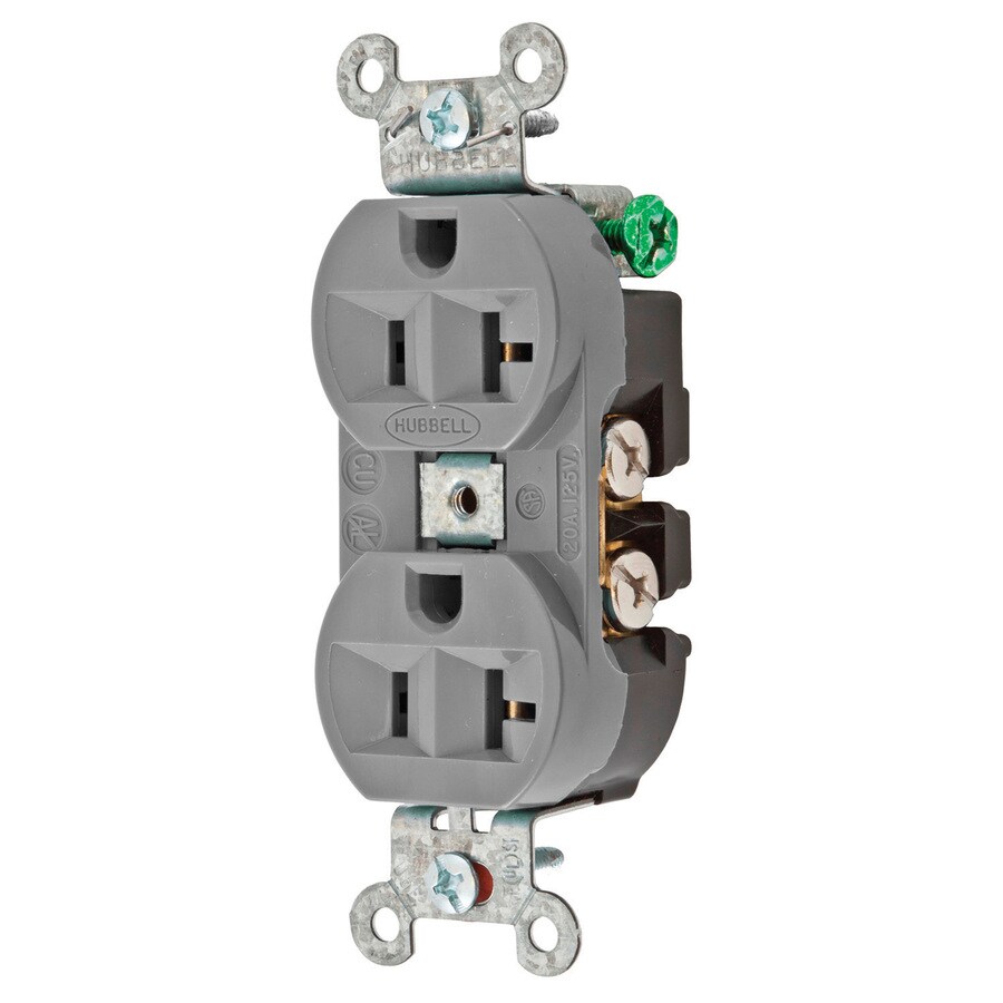 Hubbell Gray 20-Amp Duplex Outlet Industrial Outlet at Lowes.com
