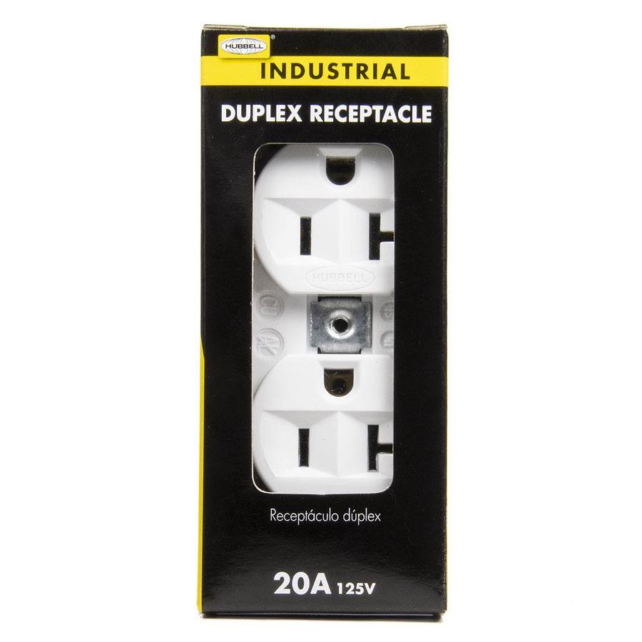 Hubbell White 20-Amp Duplex Outlet Industrial Outlet in the Electrical ...