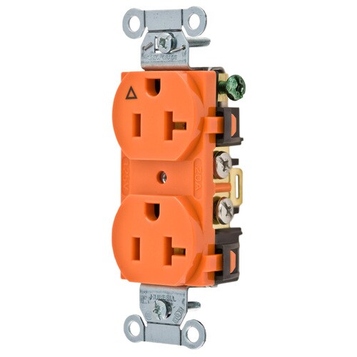 Hubbell Orange 20-Amp Duplex Outlet Industrial Outlet at Lowes.com
