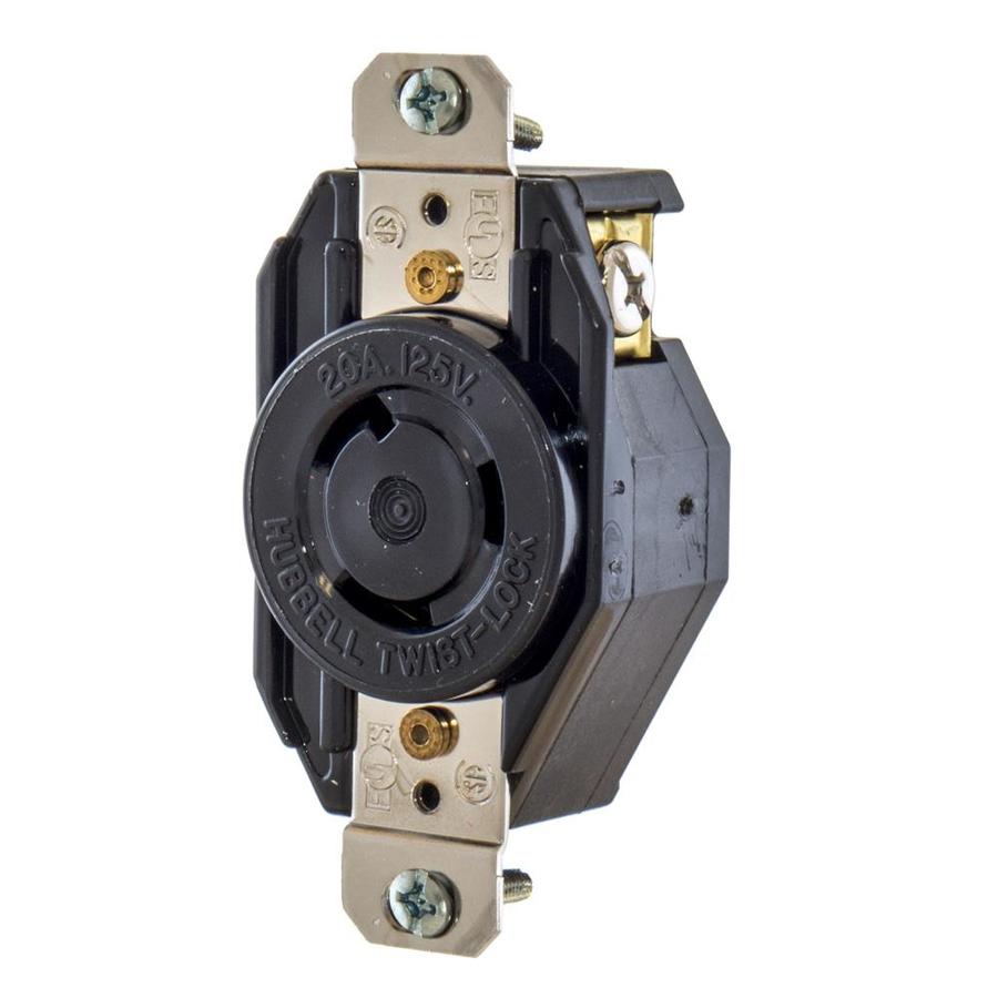 Hubbell Black 20-Amp Round Industrial Outlet in the Electrical Outlets ...