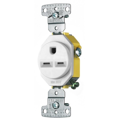 Hubbell White 15-Amp Round Outlet Residential Outlet at Lowes.com