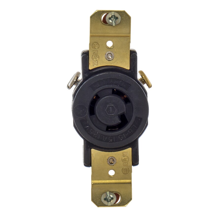 Hubbell Black 15-Amp Round Industrial Outlet in the Electrical Outlets ...