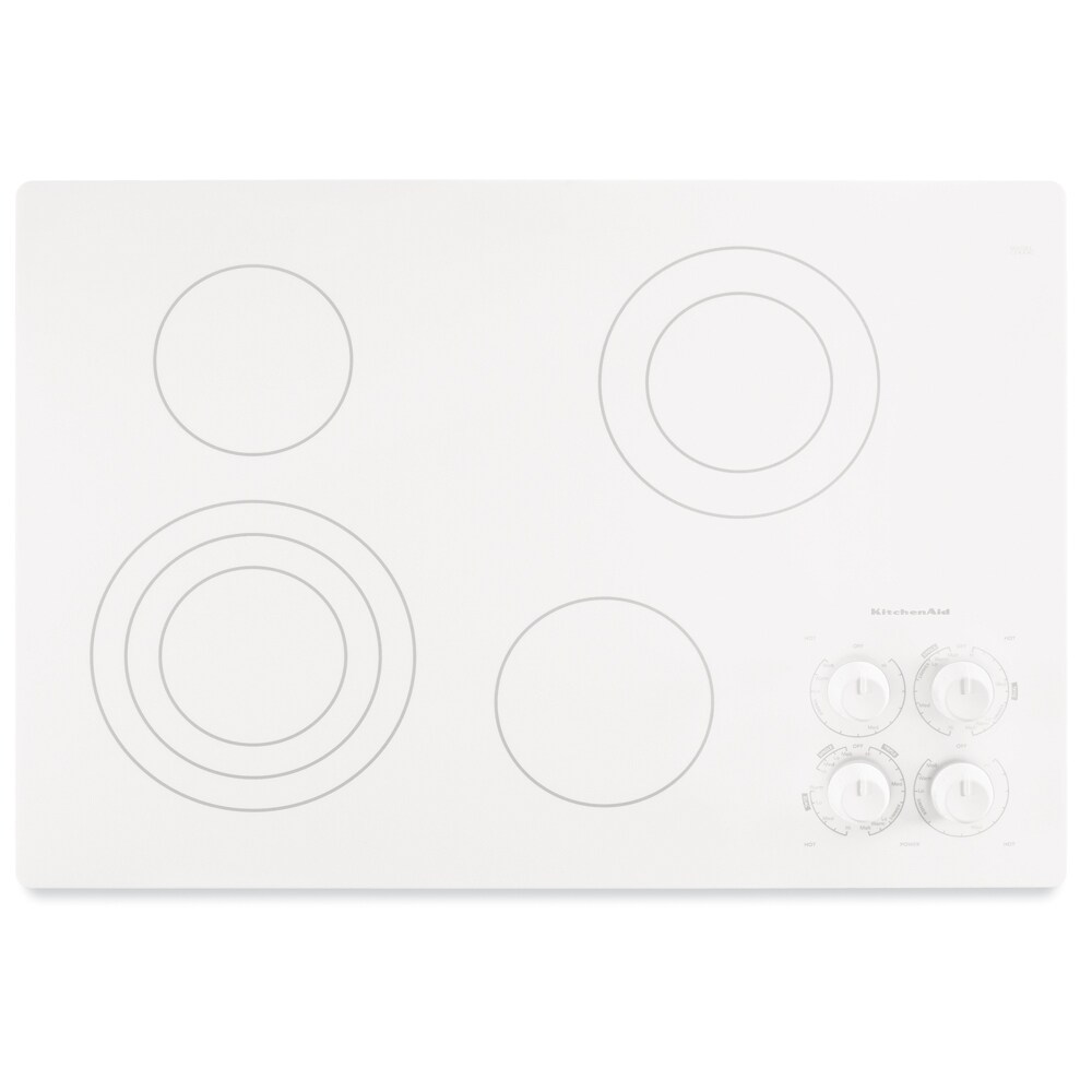 KitchenAidÂ® 30-Inch Electric Cooktop (Color: White) at Lowes.com