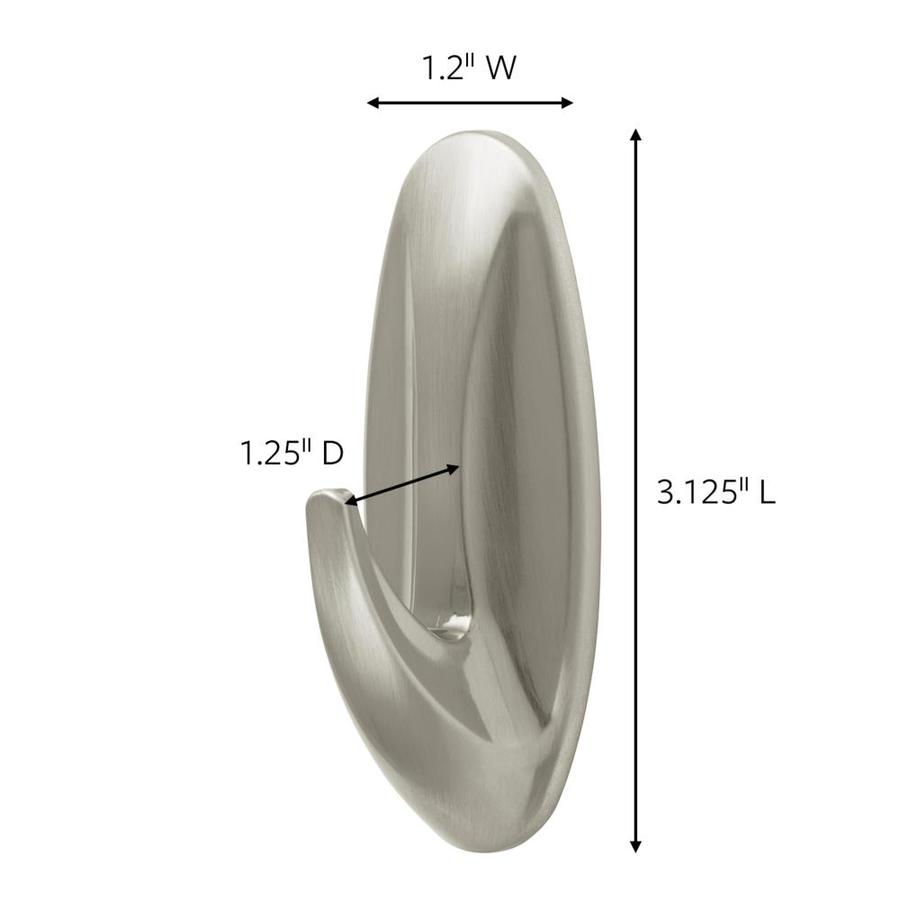 Command Medium Designer Brushed Nickel Adhesive Storage/Utility Hook (3 ...
