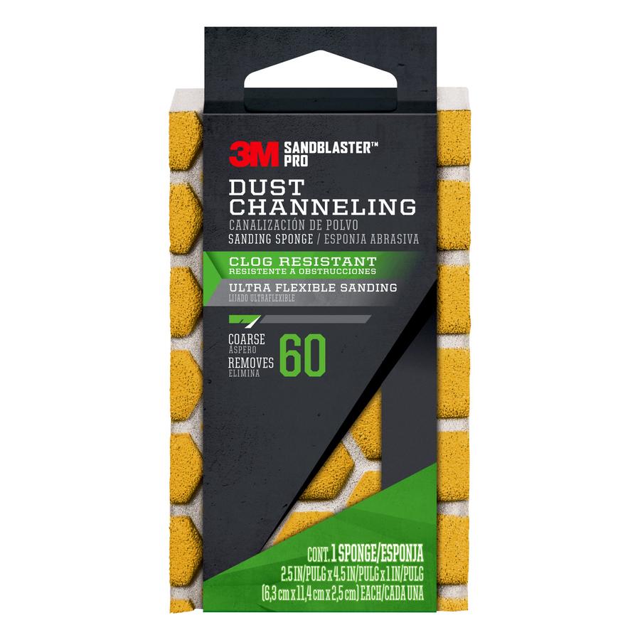 3M SandBlaster Pro 2.5-in x 4.5-in 60-Grit Premium Sanding Sponge in ...