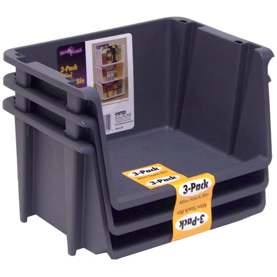 United Solutions 6-in W x 8-in H x 7-in D Silver Plastic Bin at Lowes.com