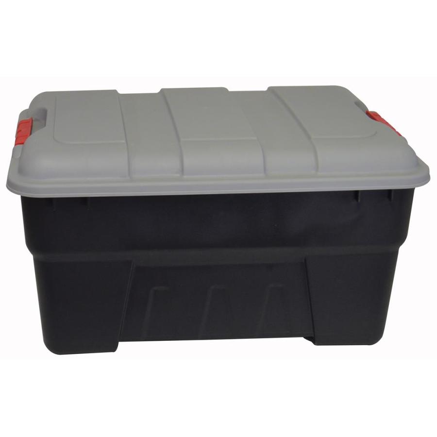 United Solutions 14-Gallon (56-Quart) Black/Grey/Red Tote with Latching ...