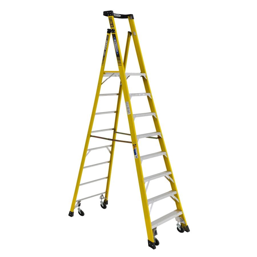 Werner 10-ft Fiberglass Type 1AA - 375 lbs. Capacity Podium Step Ladder ...