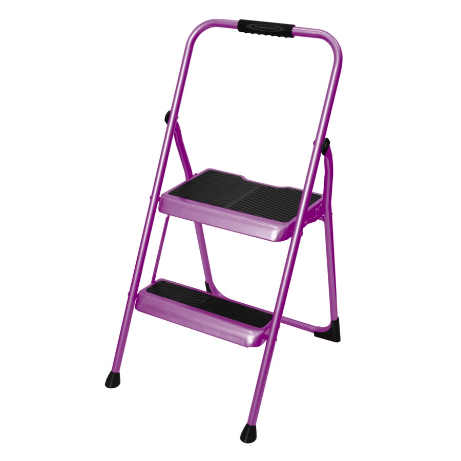 Werner 2-Step 200-lb Purple Steel Foldable Step Stool at Lowes.com