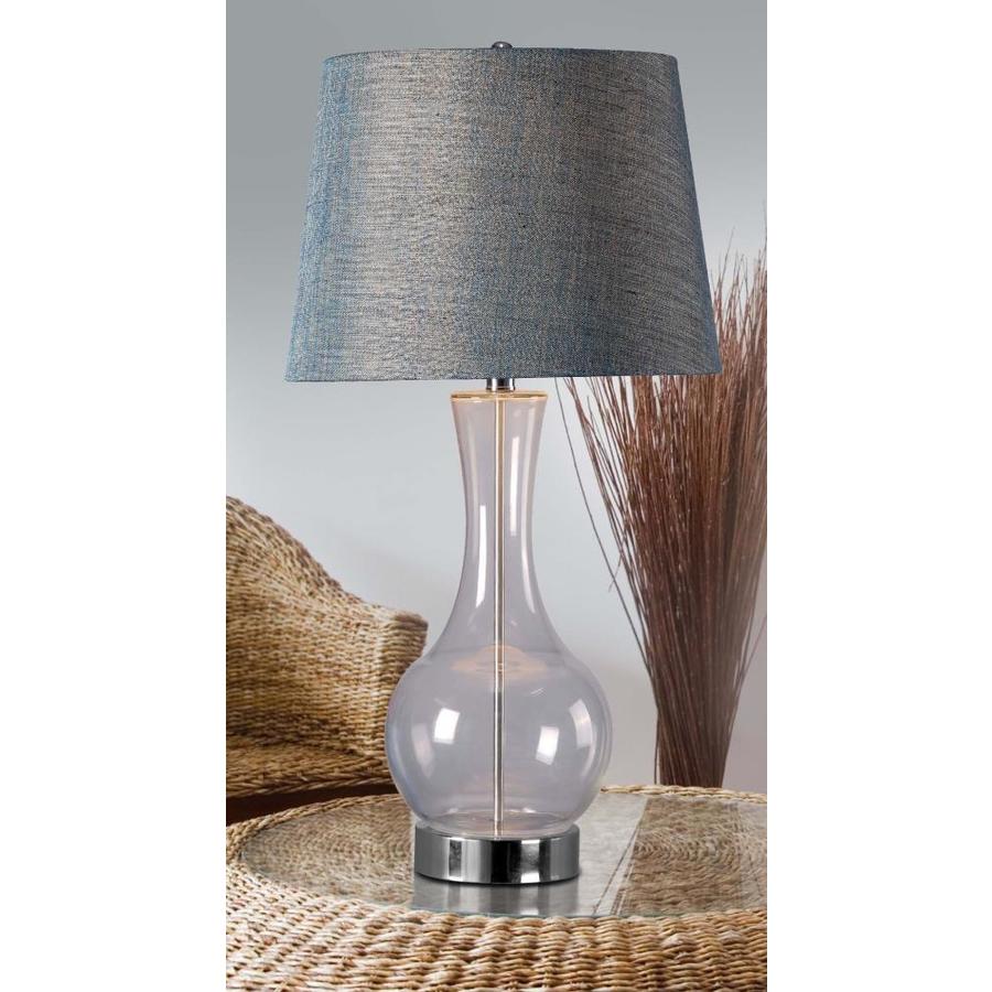 Kenroy Home Decanter 28.75-in Chrome 3-Way Table Lamp with Fabric Shade ...