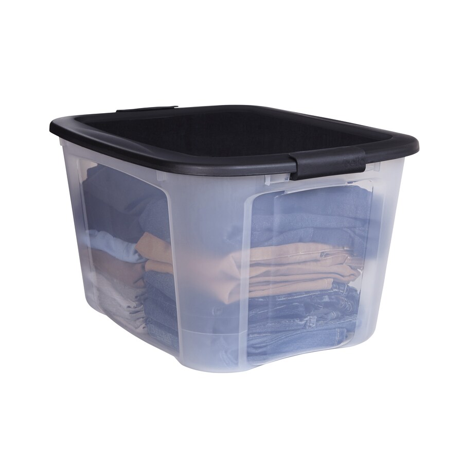 Bella Storage Solution 18-Gallon (69-Quart) Clear Bottom Solid Black ...