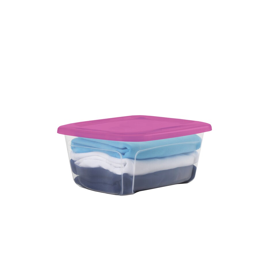 Style Selections 2 Pack Bella Storage Solution 14 Quart Clear Totes With Standard Snap Lids At