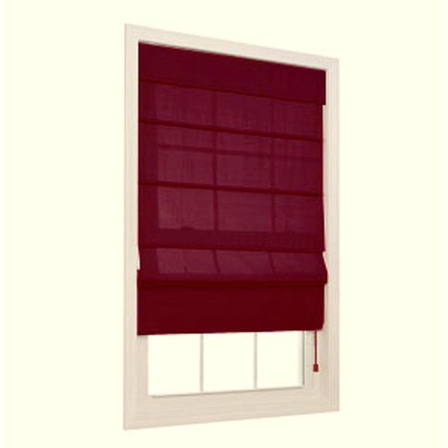 Allen + roth Burgundy Light Filtering Polyester Fabric Roman Shade ...