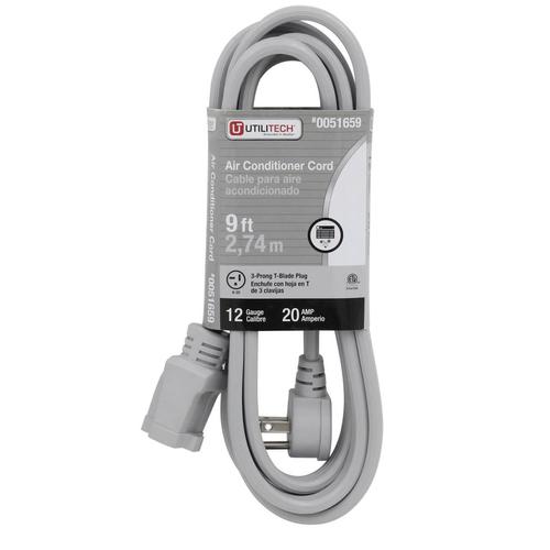 Utilitech 9-ft 20-Amp 110-Volt 12/3 Gray Indoor Extension Cord at Lowes.com