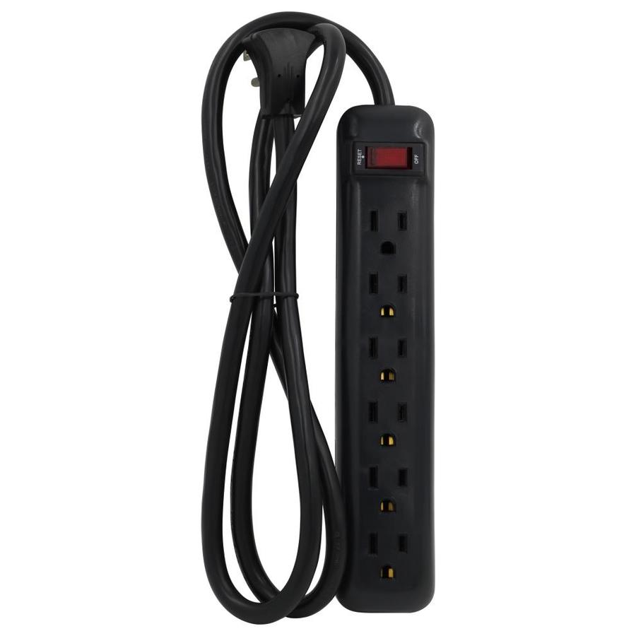 Project Source 6-Outlet Black Power Strip in the Power Strips ...