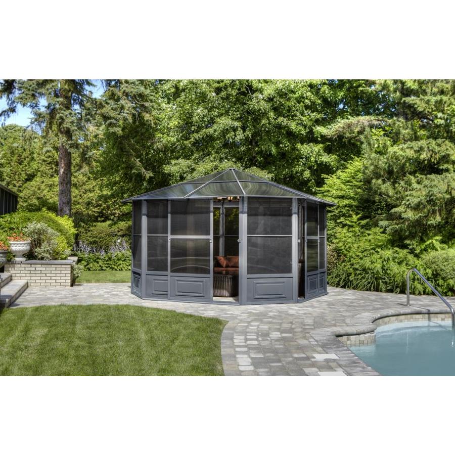 Gazebo Penguin Florence solarium Slate Metal Octagon Screened Semi ...