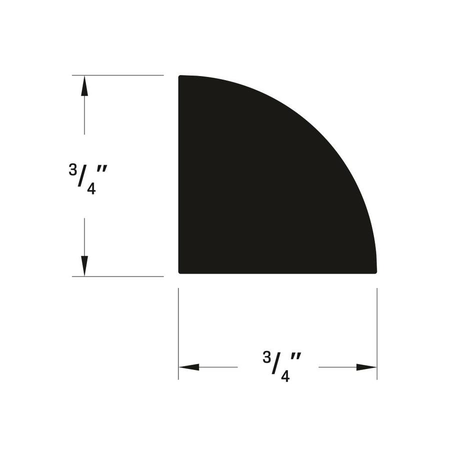 EverTrue 3/4-in x 3/4-in x 8-ft Unfinished PVC Quarter Round Moulding ...