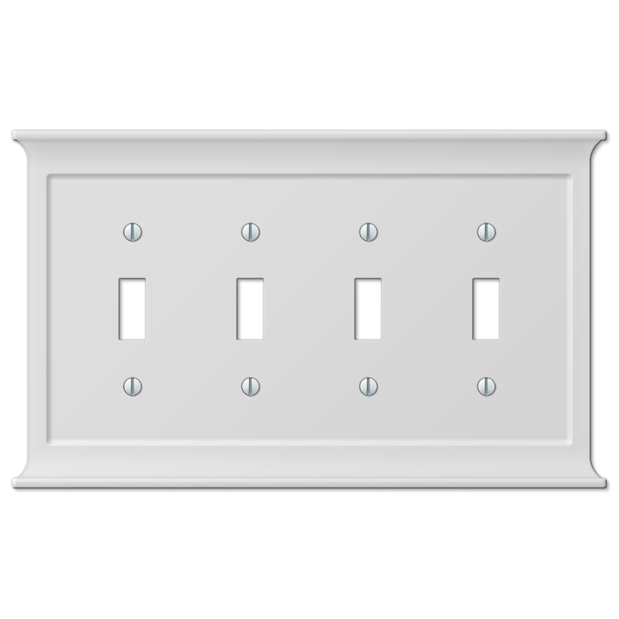 Allen + roth Capitol 4-Gang White Quad Standard Wall Plate at Lowes.com