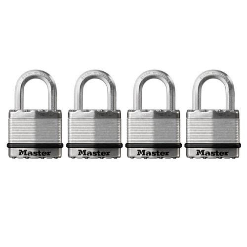 Master Lock 4-Pack Steel Keyed Padlock in the Padlocks department at ...