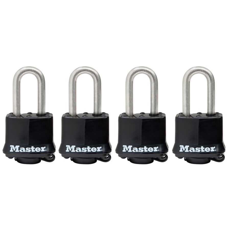 Master Lock 4-Pack Laminated Stainless Steel 1.5-in Shackle Keyed ...