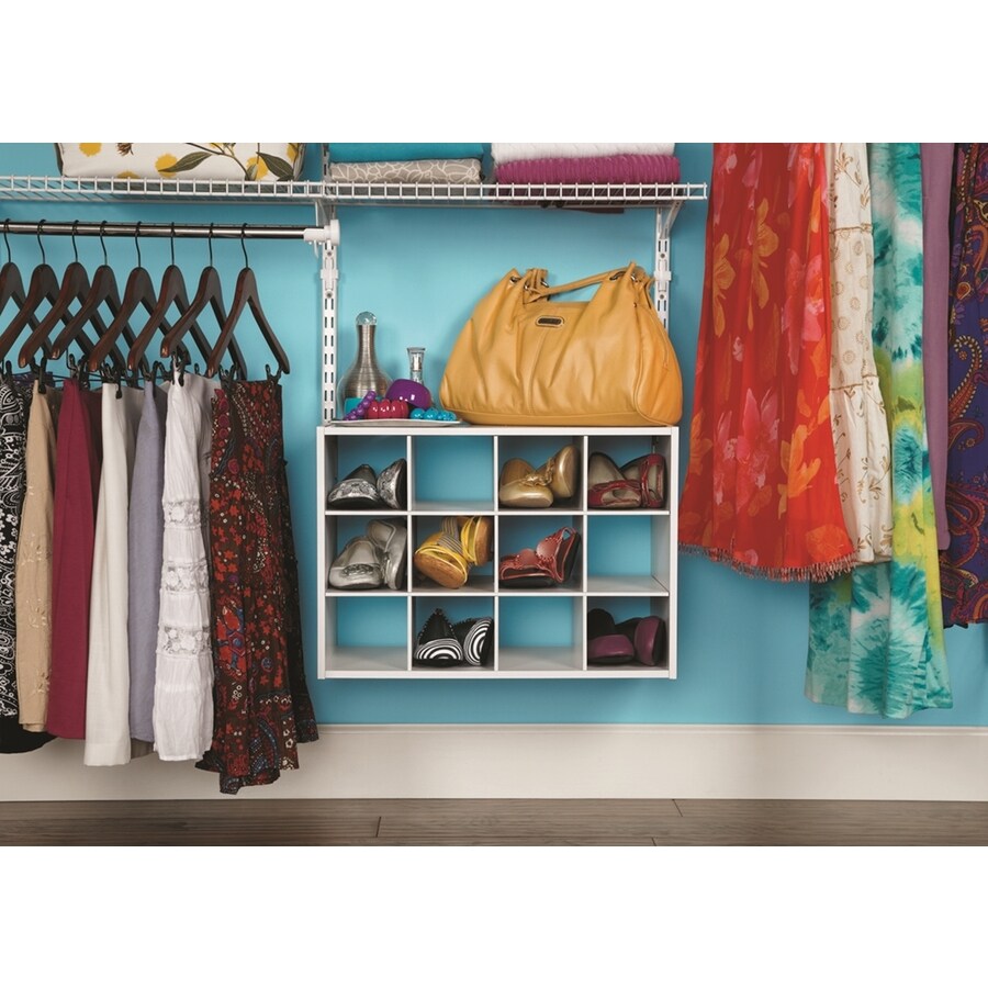 Rubbermaid HomeFree Series White Wood Shoe Cubbie in the Wire Closet ...