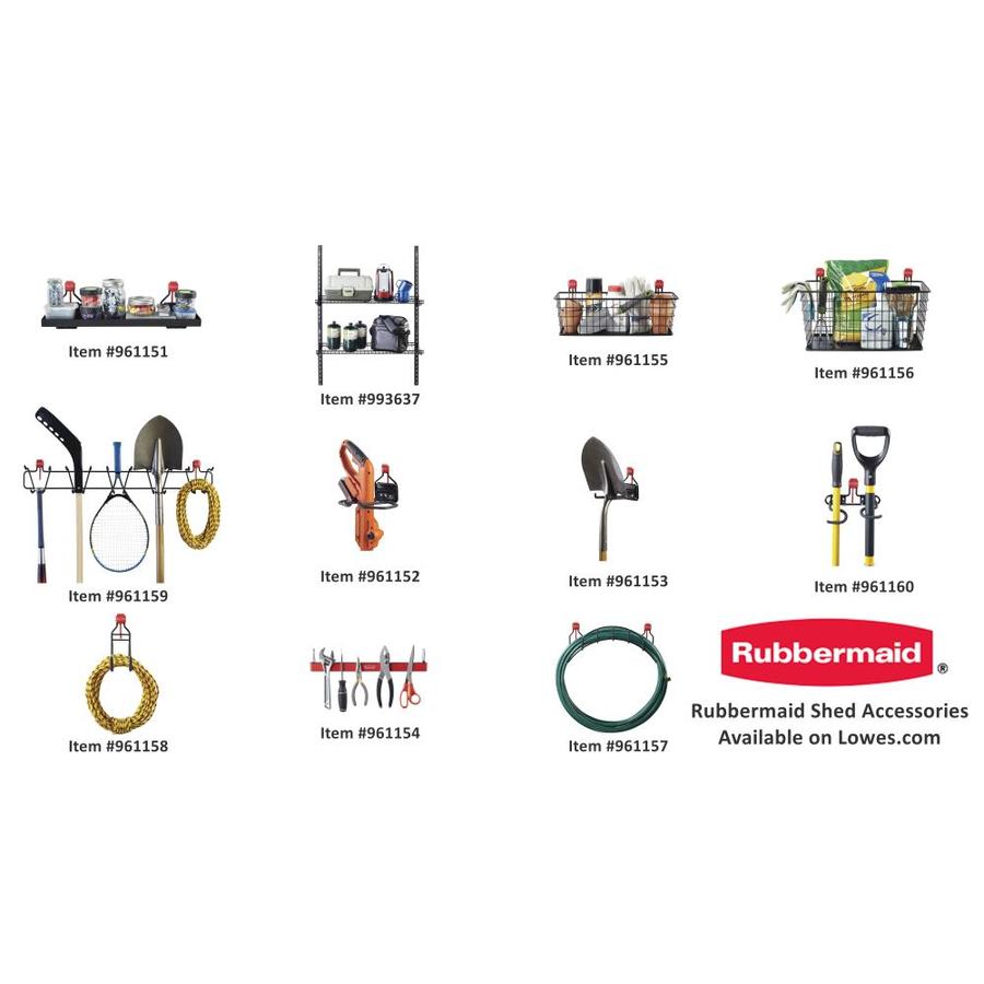 Rubbermaid Black Steel Storage Shed Wire Basket at Lowes.com
