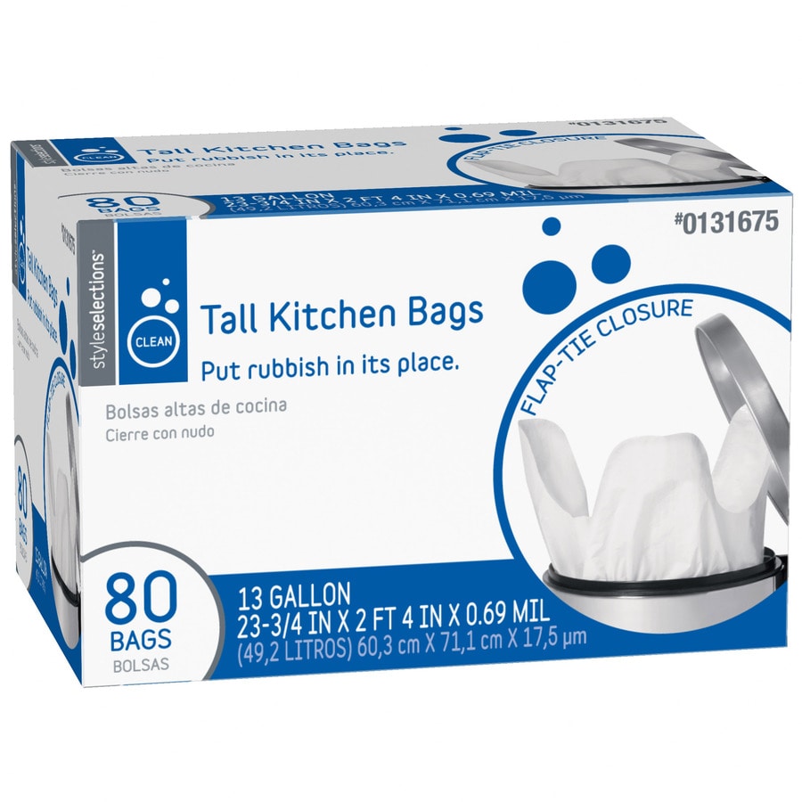 Style Selections 80-Count 13-Gallon Kitchen Trash Bags at Lowes.com Style Selections 80-Count 13-Gallon Kitchen Trash Bags at Lowes.com