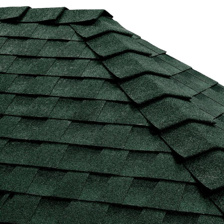 GAF TimberCrest 8-in Wide Bullnose Hip and Ridge Shingle- Hunter Green ...