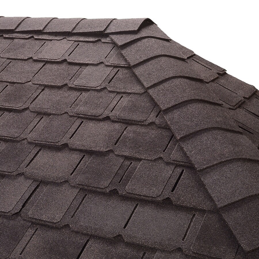 GAF Timbertex 20-lin ft Charcoal Laminated Hip and Ridge Roof Shingles ...