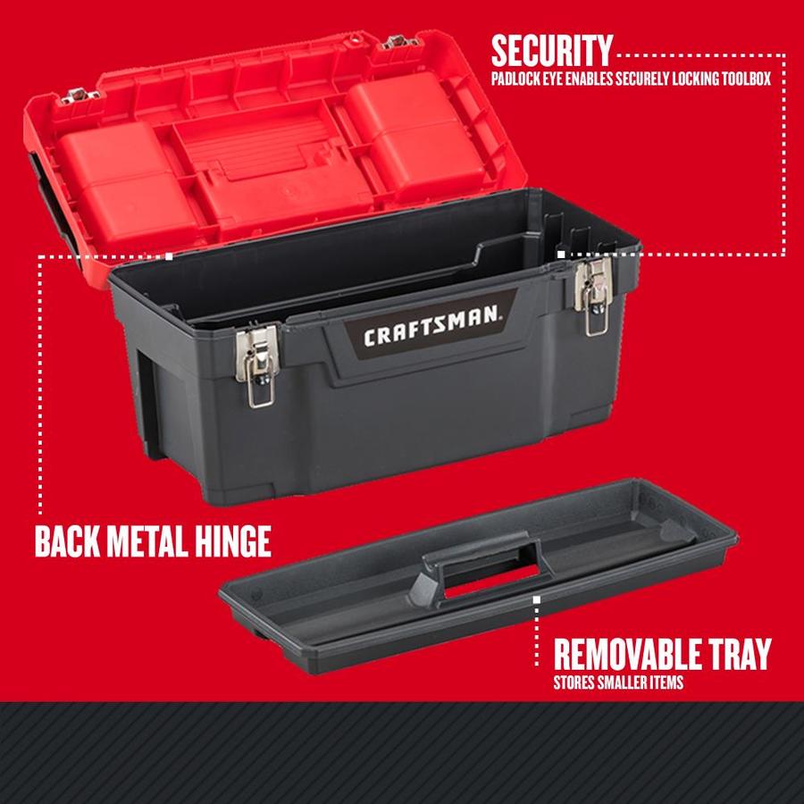 CRAFTSMAN 25-in Plastic Lockable Tool Box in the Portable Tool Boxes ...