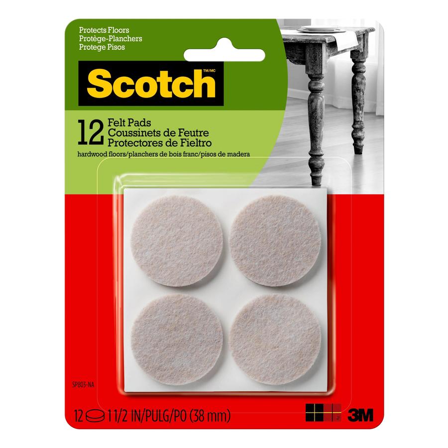 Scotch 12-Pack 1-1/2-in Beige Round Felt Pad at Lowes.com
