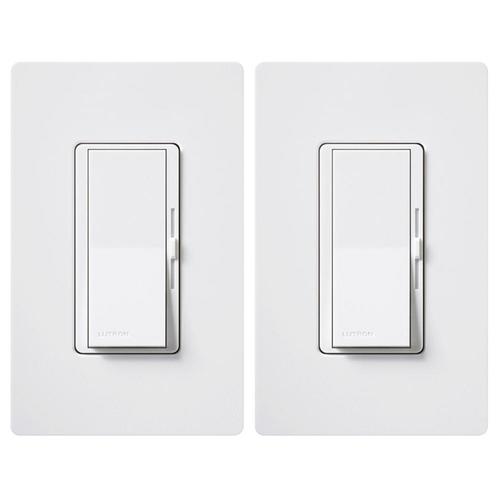 Lutron Diva Single-Pole/3-Way White LED Rocker Light Dimmer with Wall ...