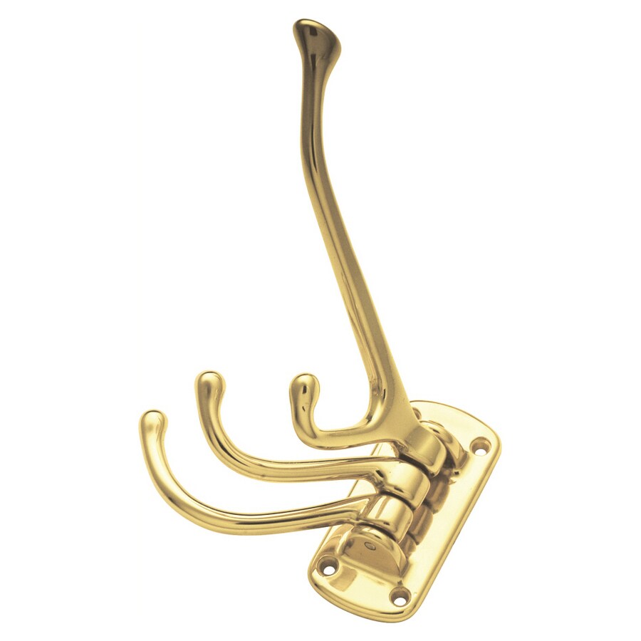 Belwith/Hickory Hardware 1" C/C Elegance Hooks Polished Brass Hook at ...