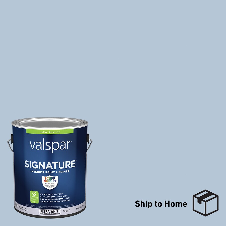 Valspar Signature Satin Blissful Blue Hgsw1386 Interior Paint (1-Gallon ...