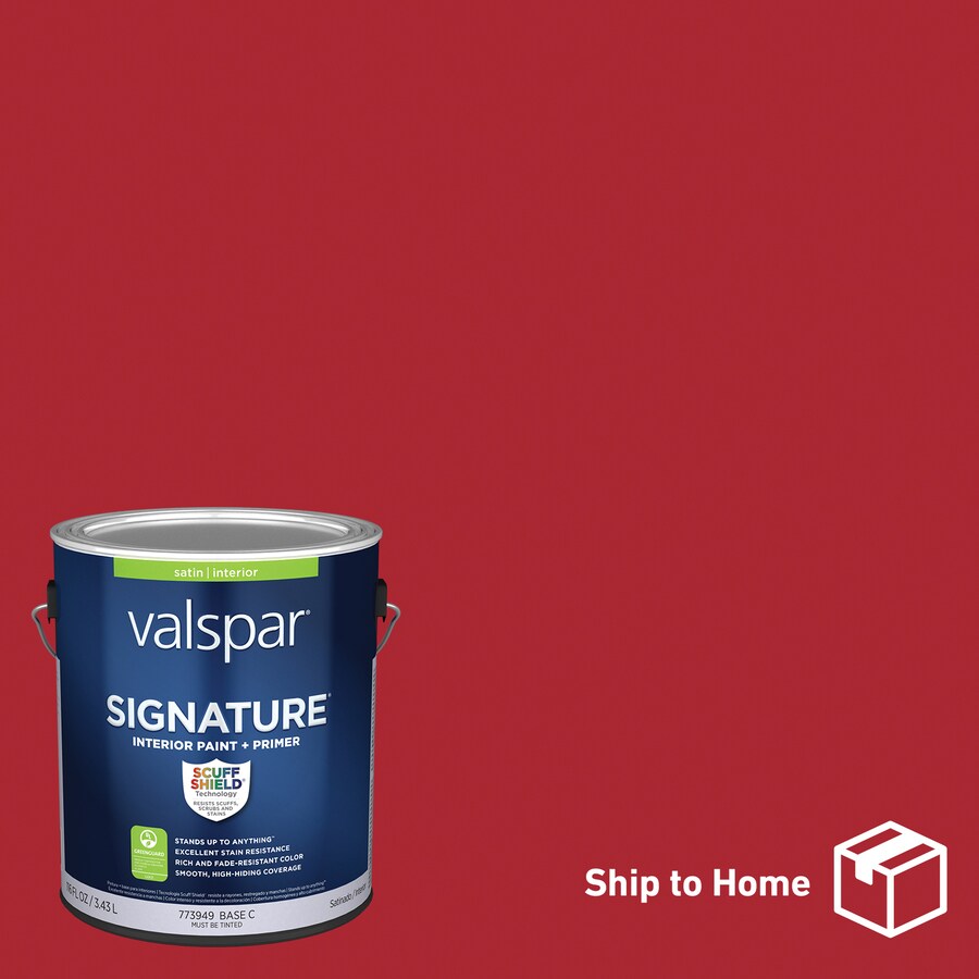 Valspar Signature Satin Bright Red 1010-2 Interior Paint (1-Gallon) in ...
