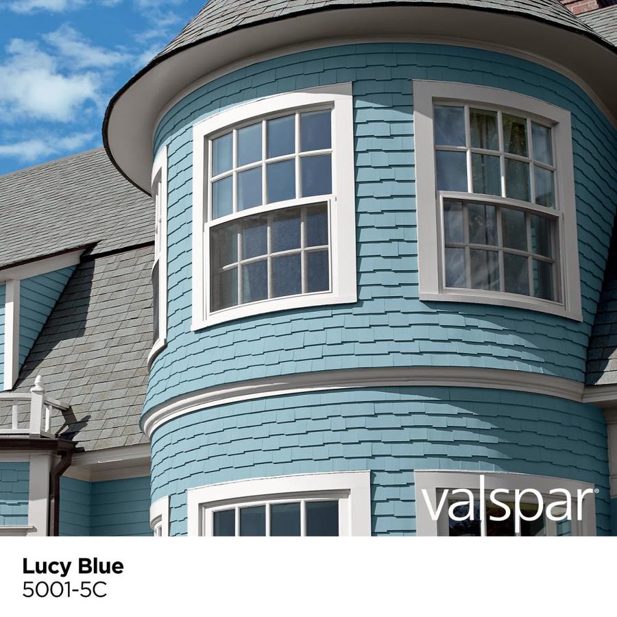 Valspar Duramax Satin Lucy Blue 5001-5c Exterior Paint (1-Quart) in the ...