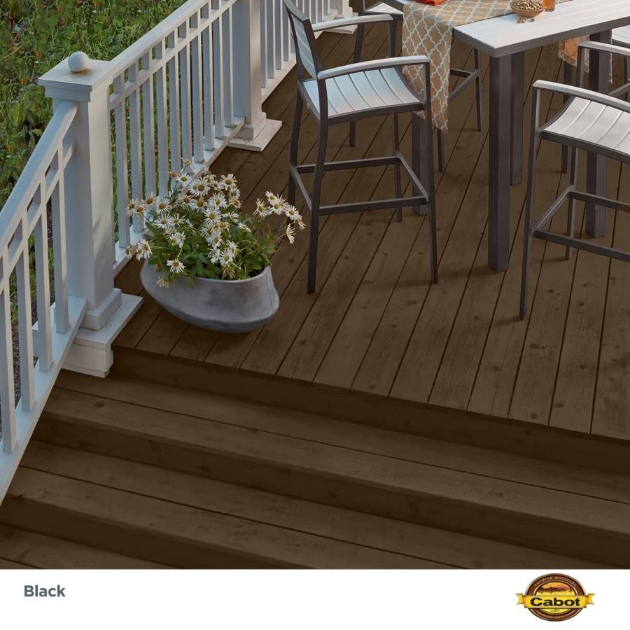 Cabot Pre-Tinted Black Semi-Transparent Exterior Stain and Sealer (5 ...
