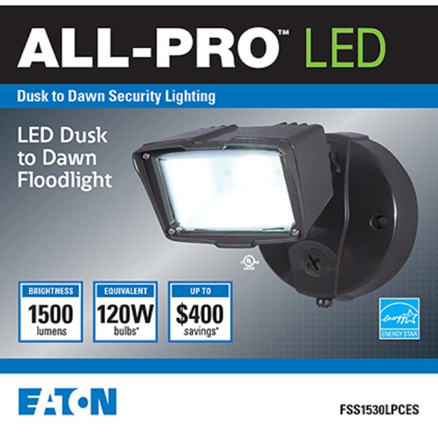 All-Pro 1475-Lumen 150-Watt EQ Bronze LED Dusk-to-Dawn Floodlight in ...