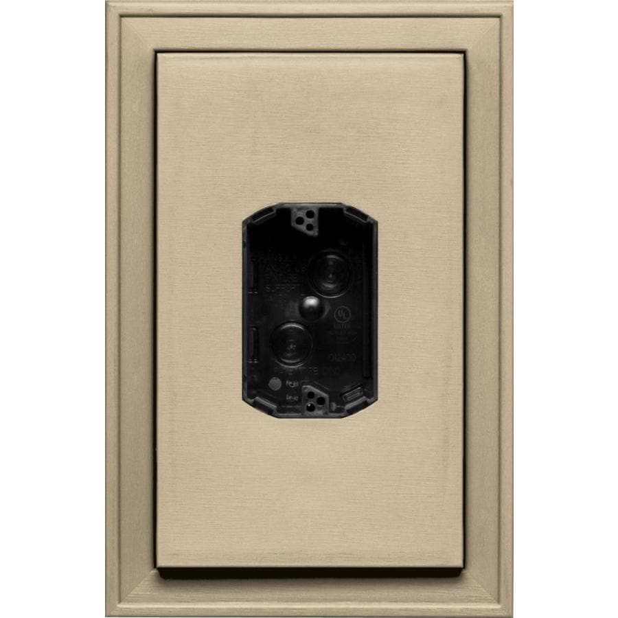 Builders Edge 8.125-in x 12-in Light Almond Vinyl Electrical Mounting ...
