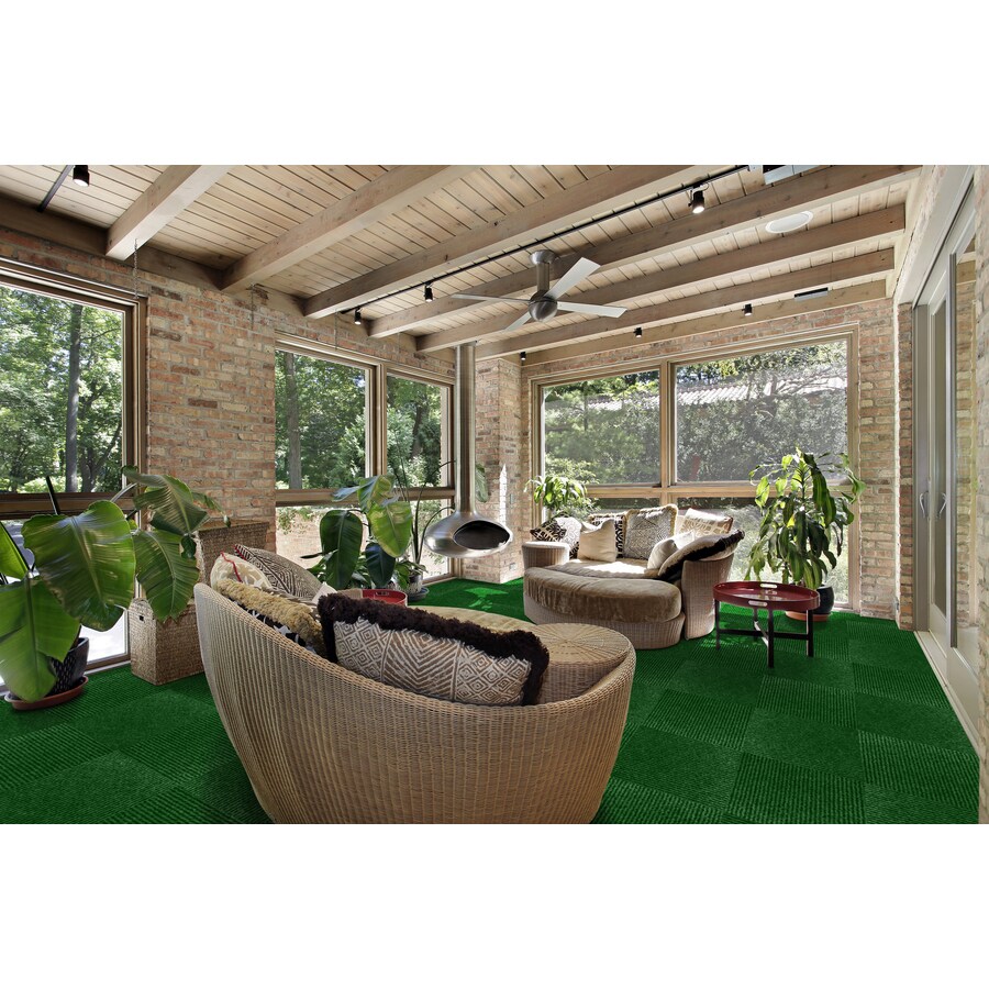 Select Elements Green Needlebond Carpet Tile (22.5-sq ft) at Lowes.com